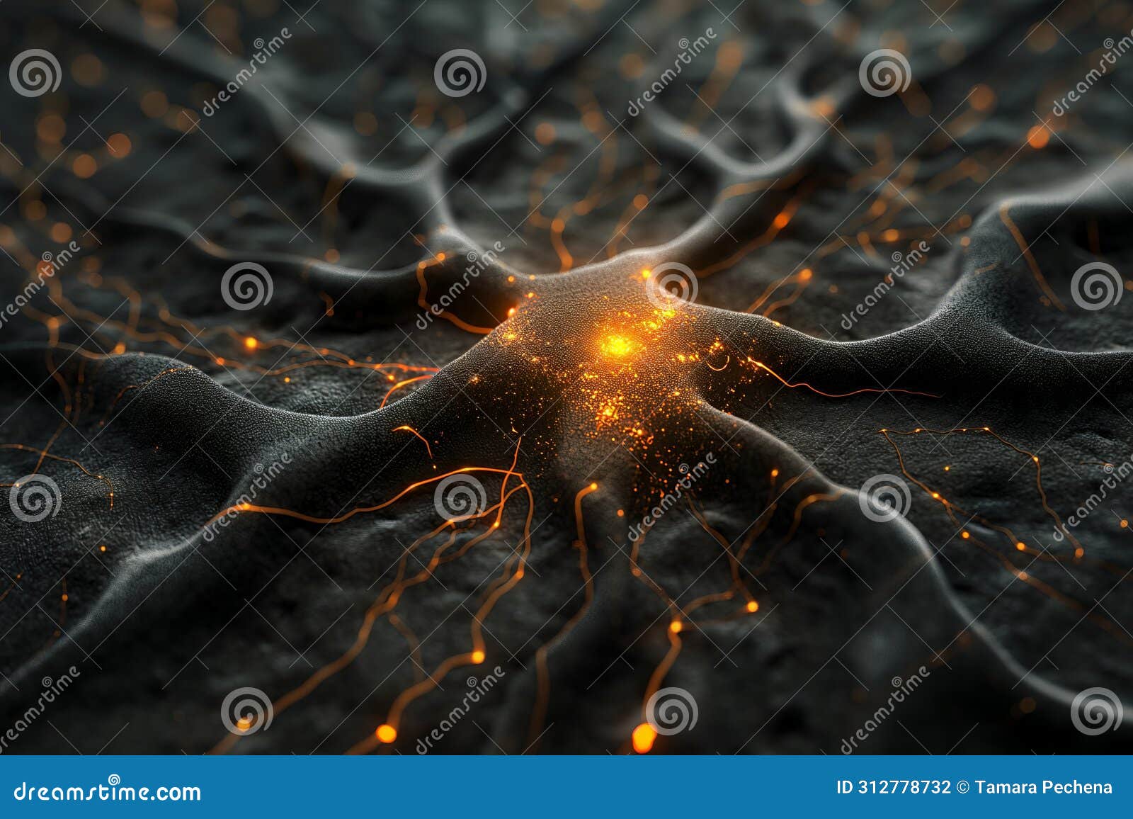 Microscope View of Human Nervous System, Nerve Cell Human Brain. the ...