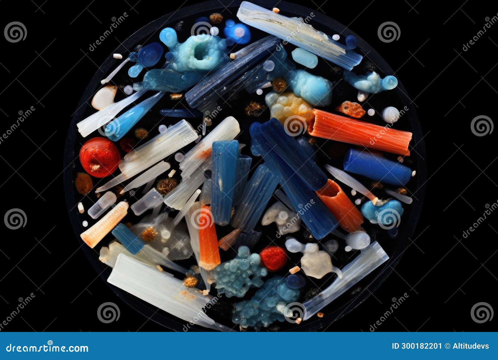 Microscope View of Microplastics Isolated from a Marine Sample Stock ...