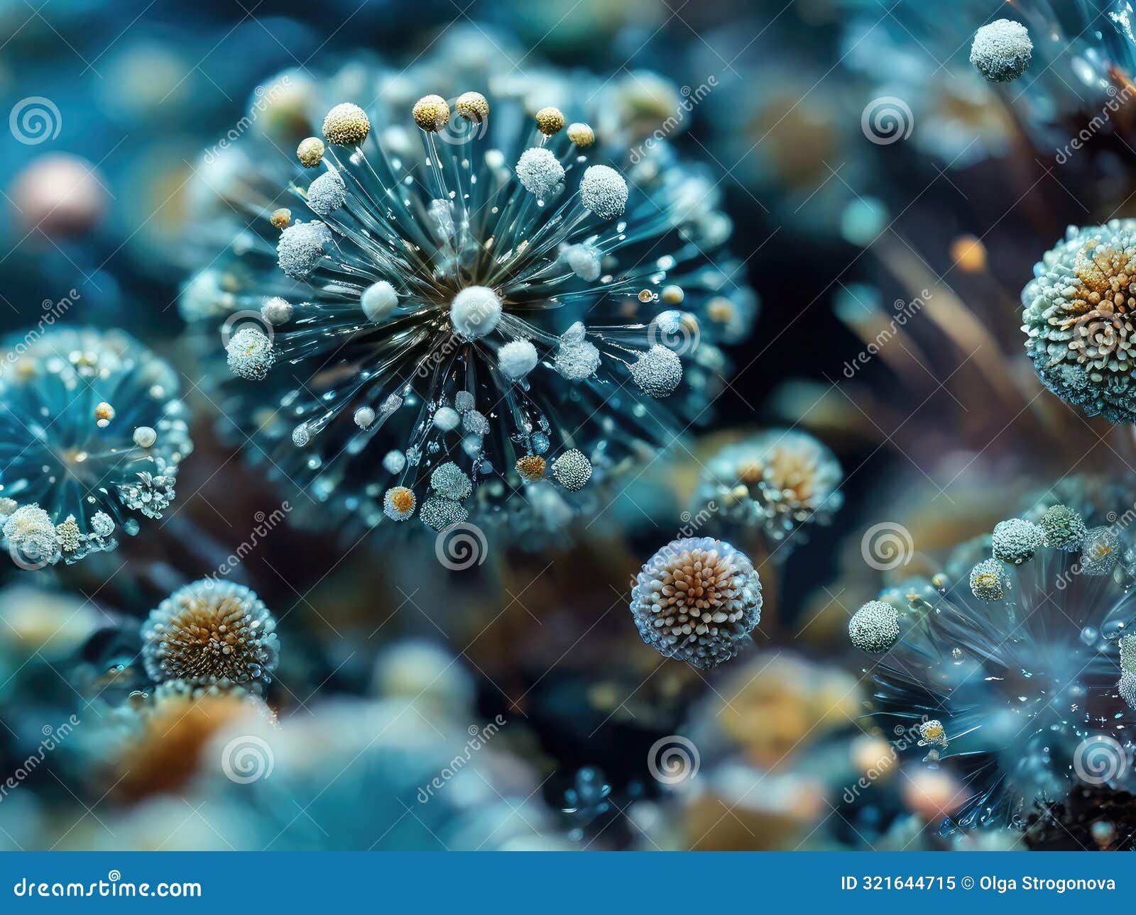 Microscope View of Mold Fungus Spore. Microbiology Laboratory Research ...