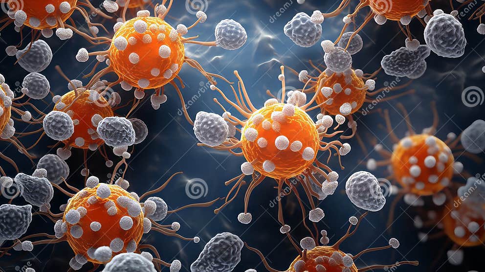 Microscope View of Mutated Human Cells Stock Illustration ...