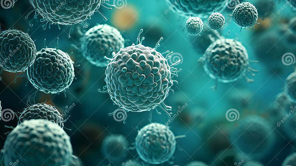 Microscope View of Mutated Human Cells Stock Illustration ...