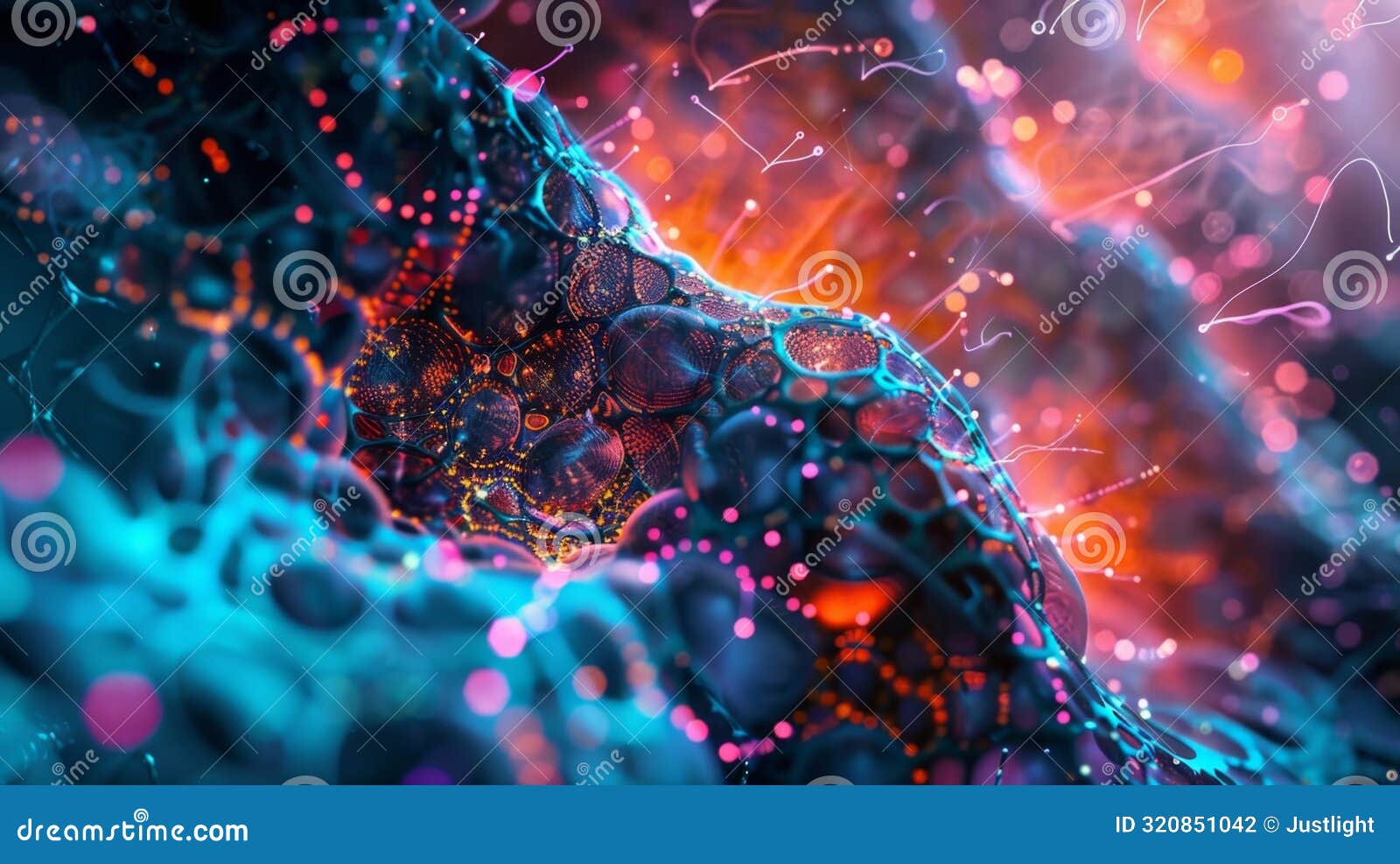 A Microscope View of a Neurons Golgi Apparatus a Cellular Organelle ...