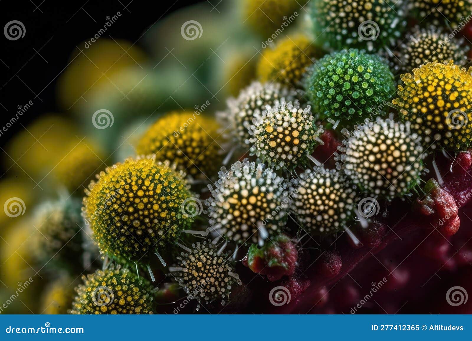 A Microscope View of Pollen Grains with Their Intricate Patterns in ...