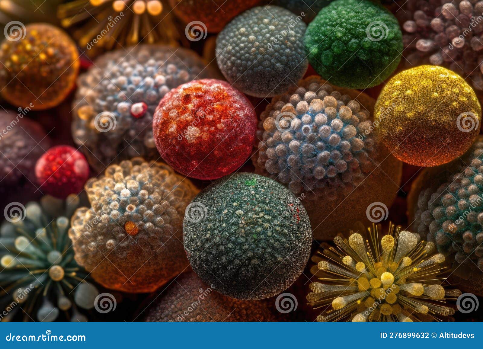 A Microscope View of Pollen Grains with Their Intricate Patterns in ...