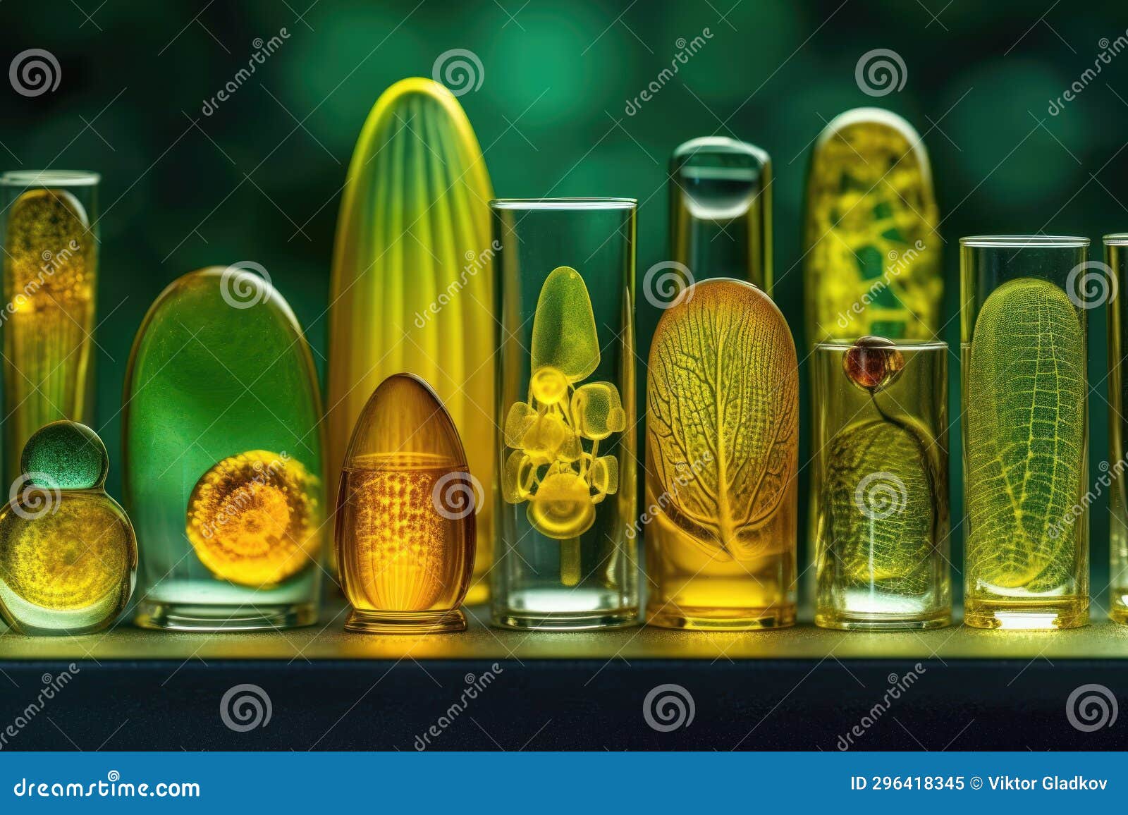 Microscope View of Various Organisms in a Glass Container. Generative ...