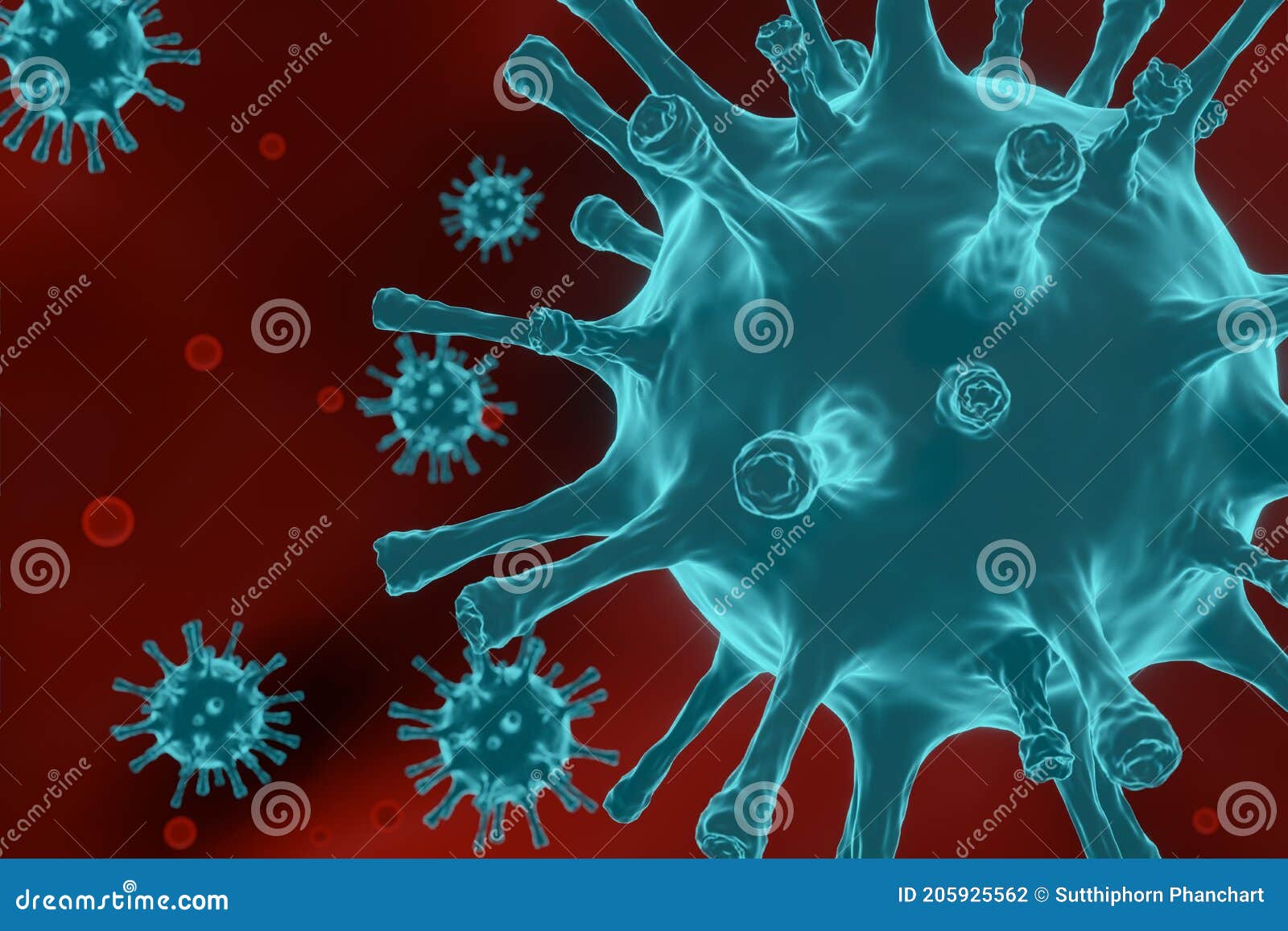 Microscope Virus Close Up Concept Art . Pathogenic Viruses Causing ...