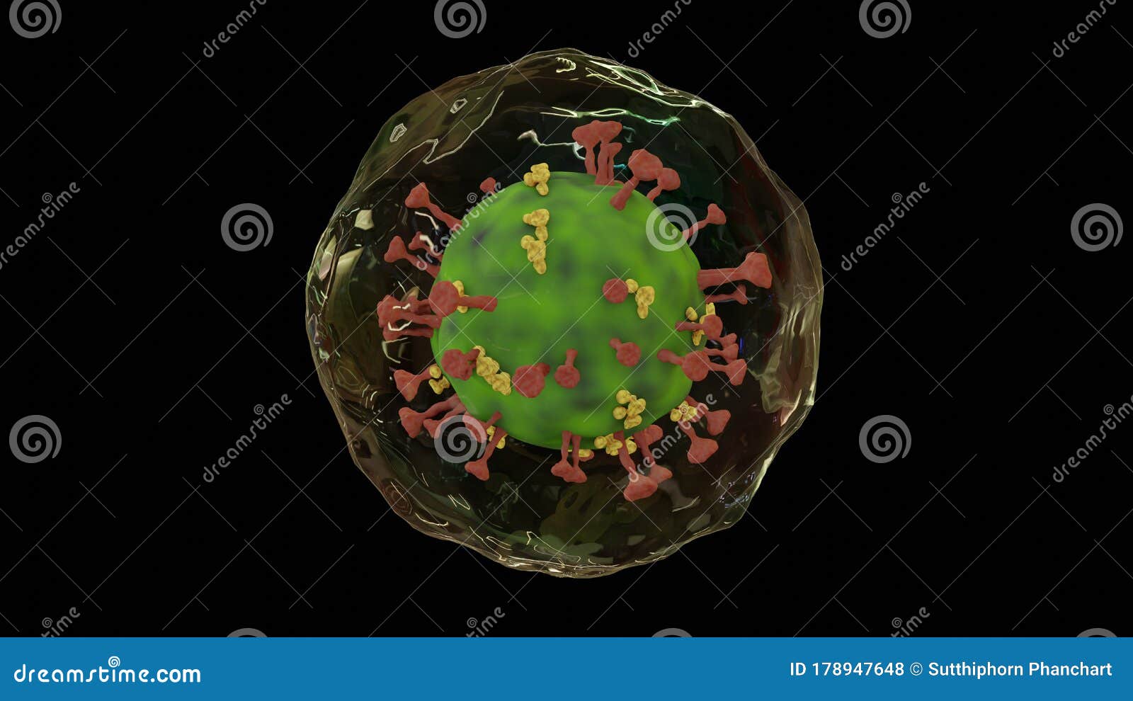 Microscope Virus Close Up Concept Art . Pathogenic Viruses Causing ...