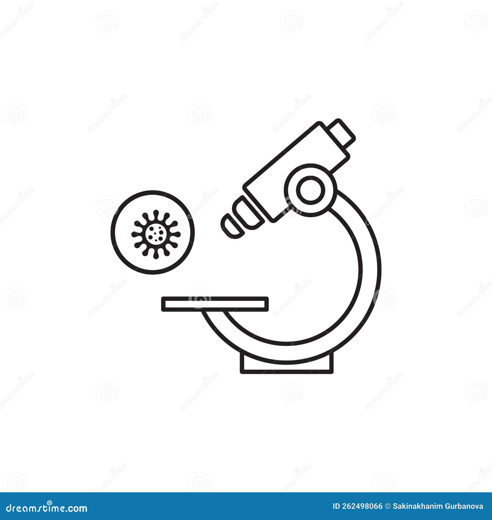 Microscope, Virus Flat Icon in Water Pack Stock Illustration ...