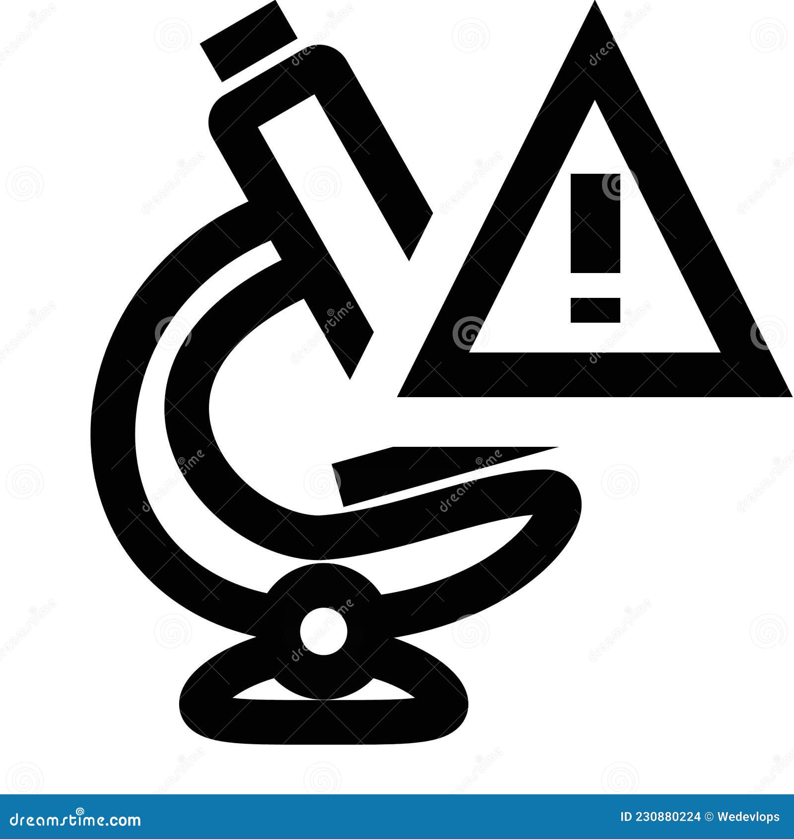 Microscope warning sign stock photo. Illustration of signage - 230880224