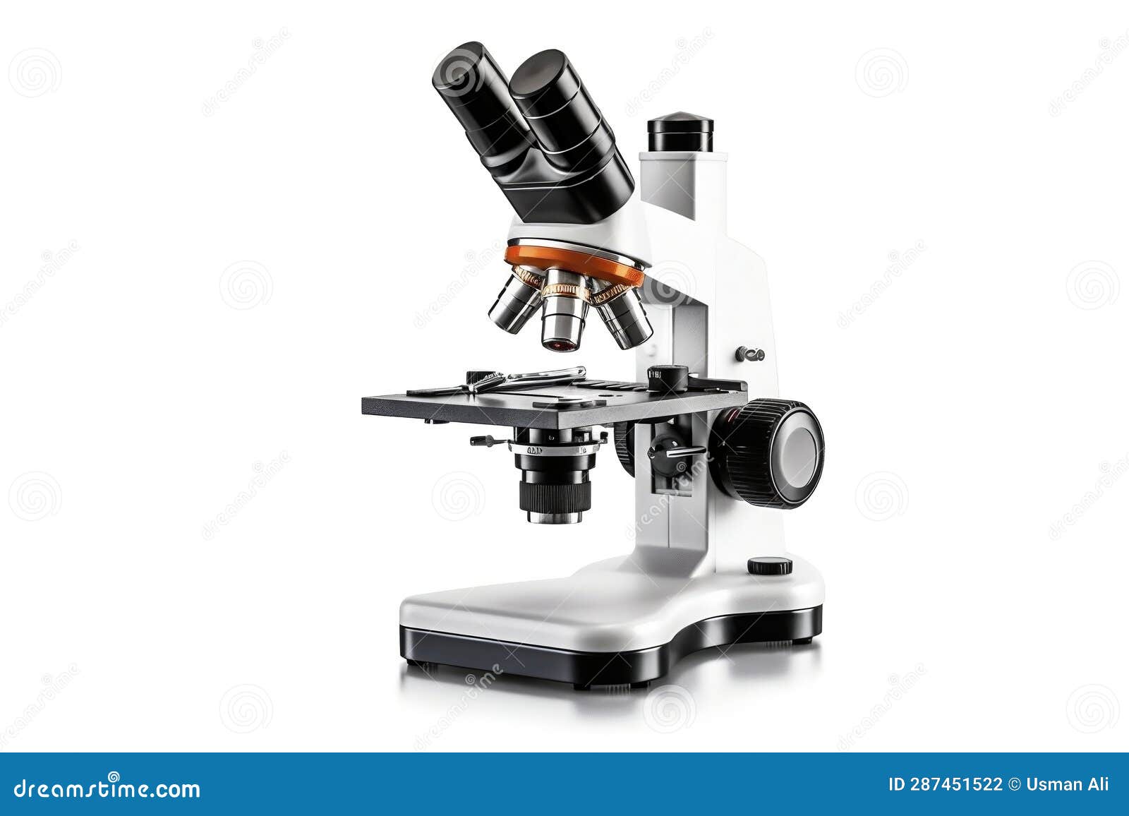Microscope on White Background. AI Stock Illustration - Illustration of ...