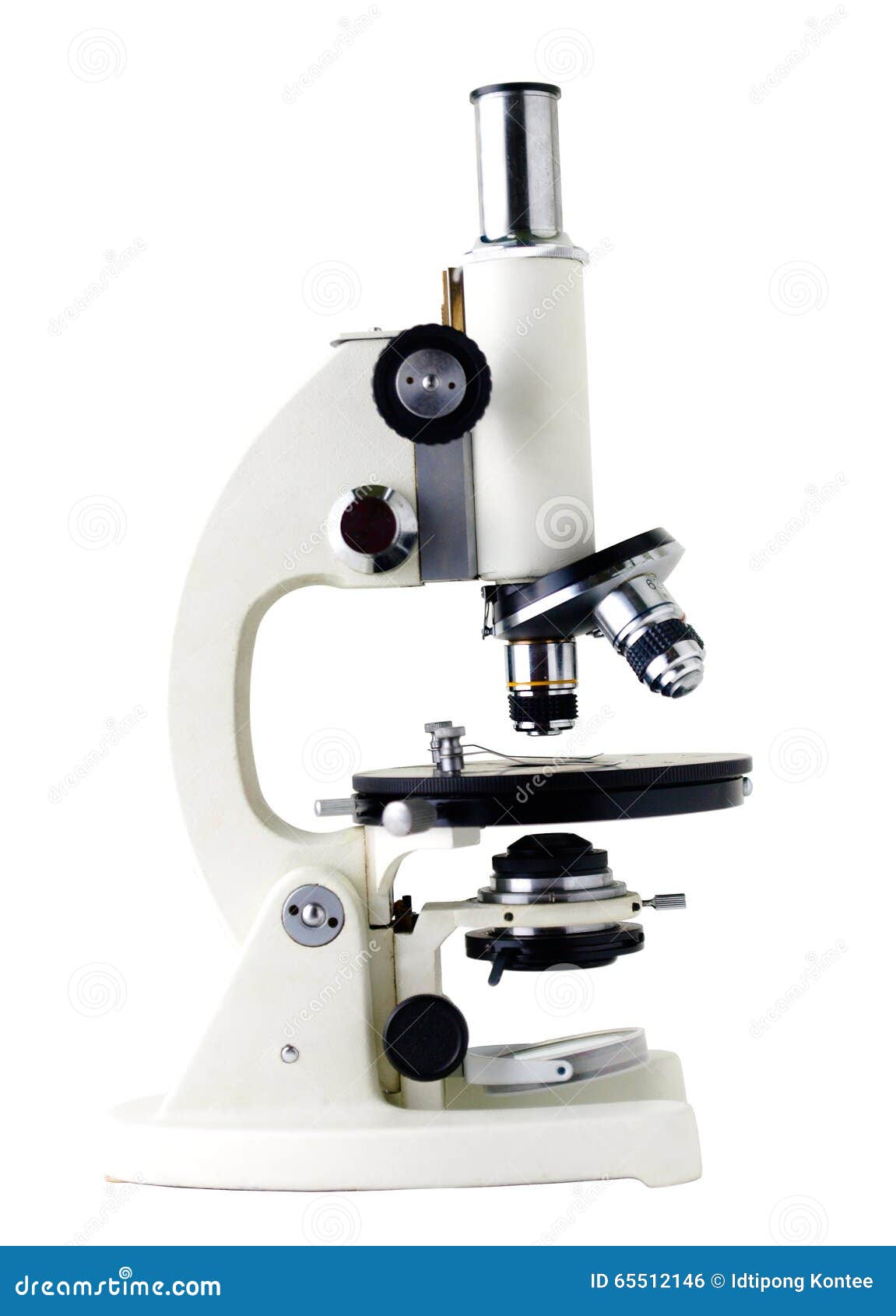 Microscope on White Background Stock Photo - Image of equipment ...
