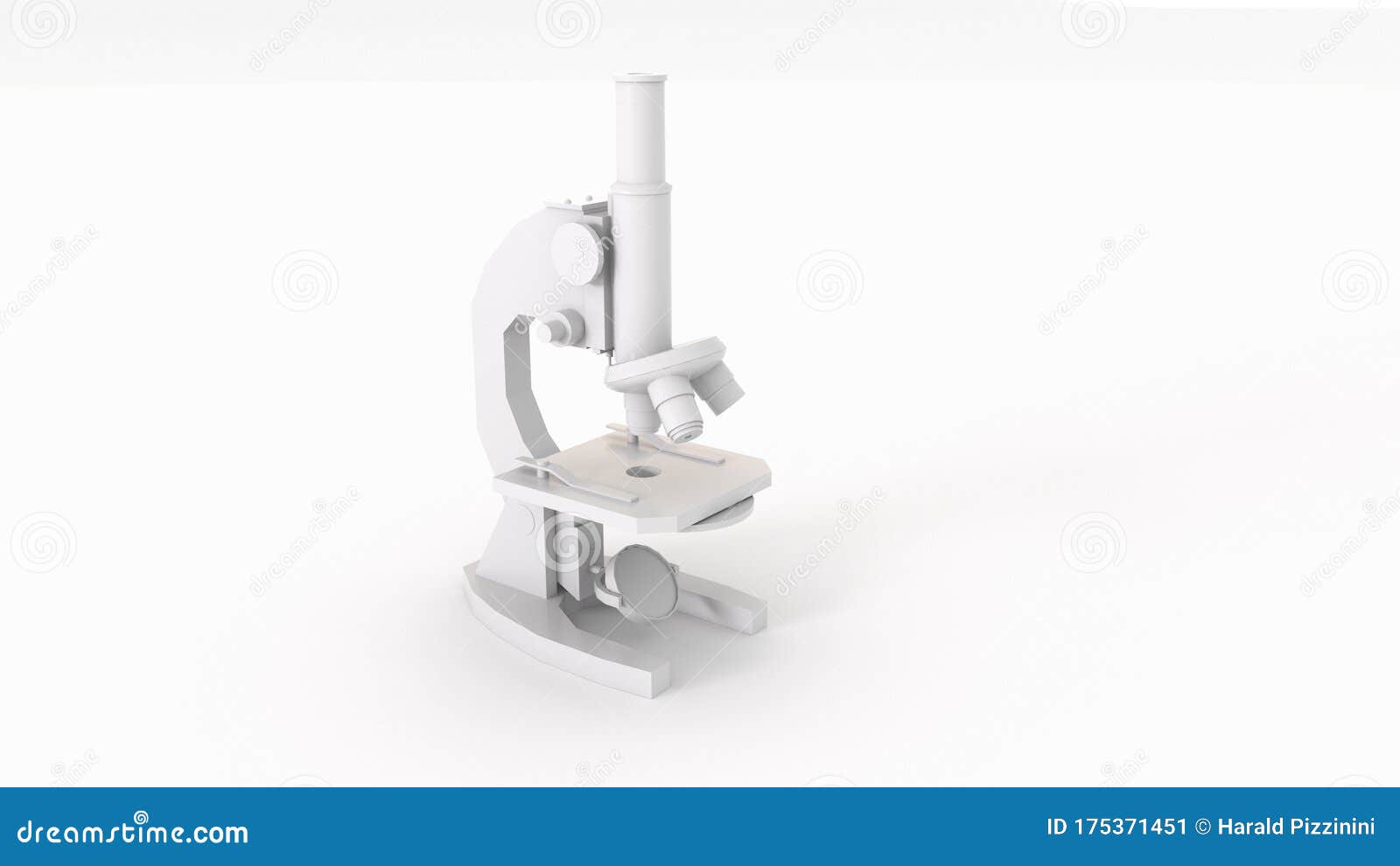 Microscope on a White Background, 3D Rendering Stock Illustration ...