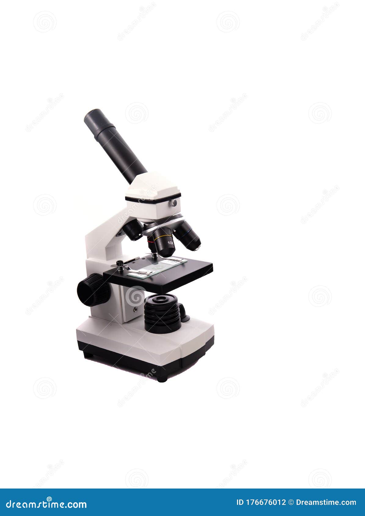 Microscope on a White Background Stock Photo - Image of compression ...