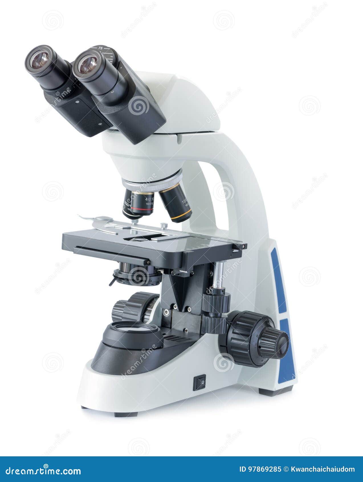 Microscope on White Background Stock Image - Image of biology ...
