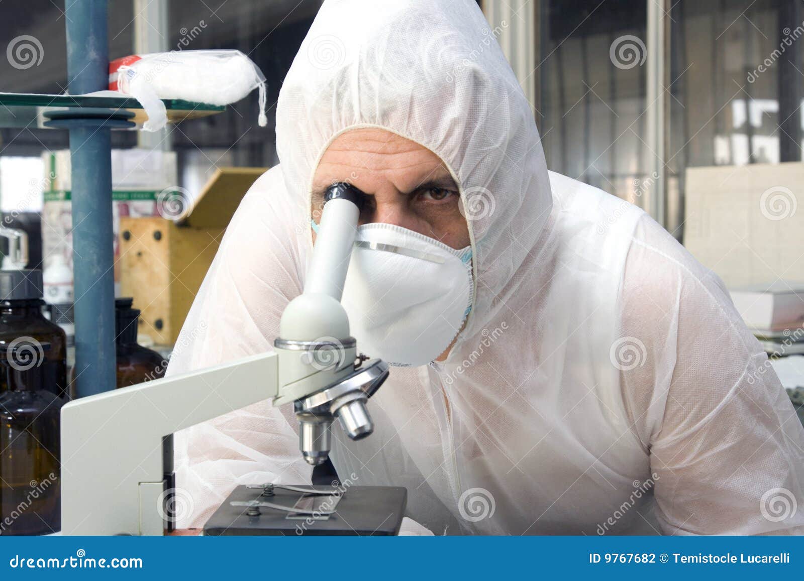 Microscope work stock photo. Image of technologist, health - 9767682