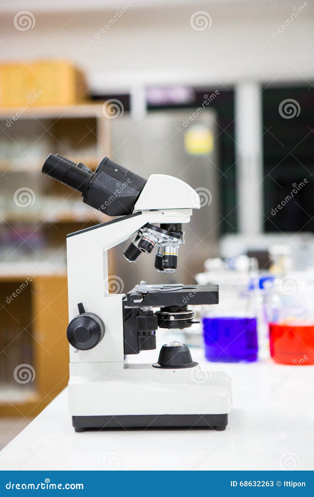 Microscopes in a lab stock image. Image of examination - 68632263