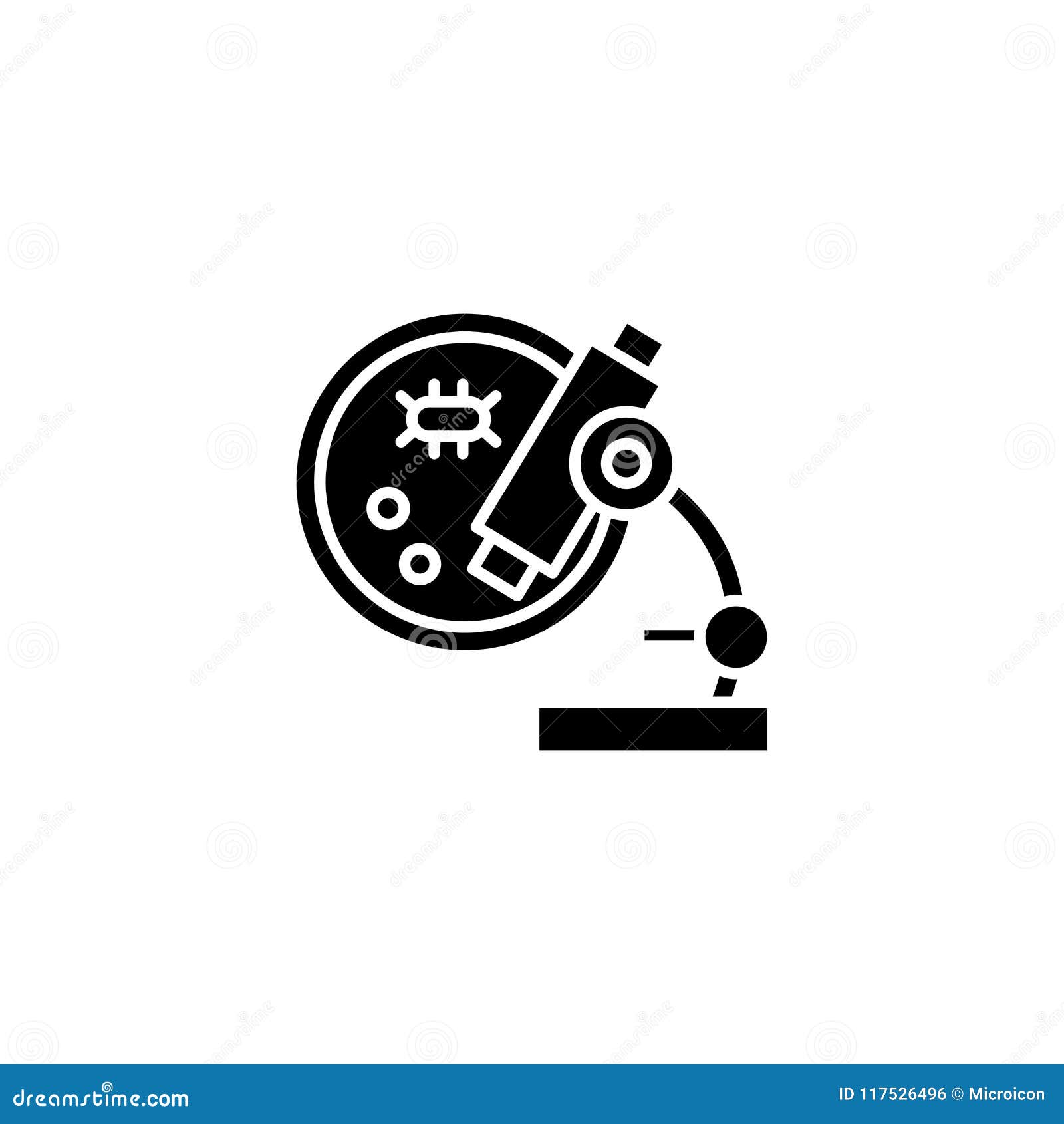 Microscopic Analysis Black Icon Concept. Microscopic Analysis Flat ...