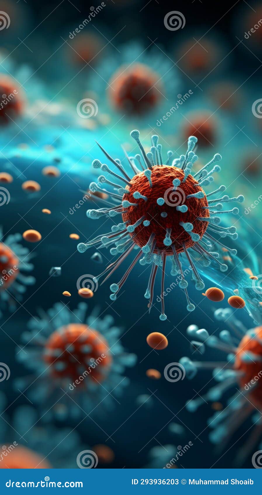 Transparent Virus Specimen Vividly Portrayed Within A 3D Rendered ...