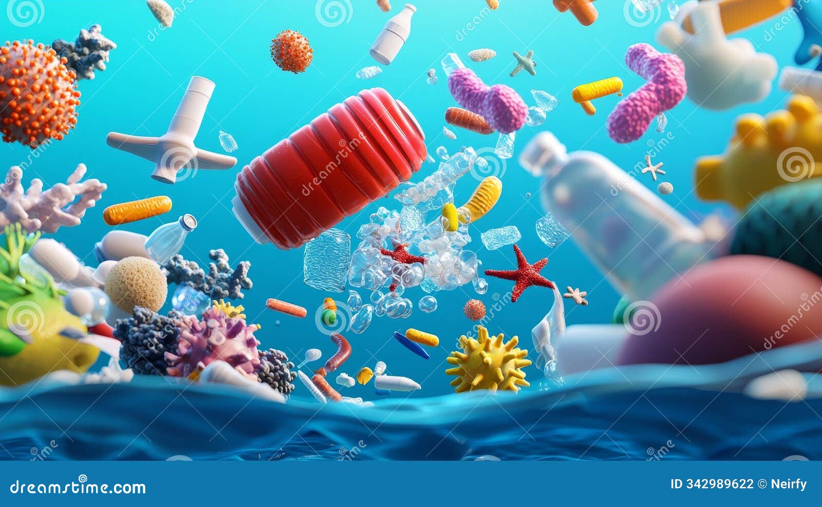 Microscopic Bacteria Breaking Down Plastic Waste In Ocean Water ...