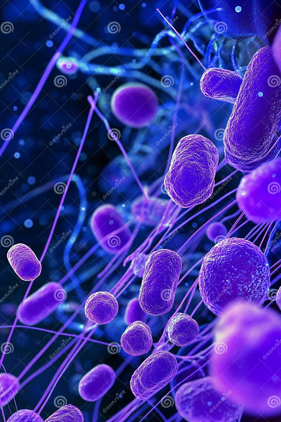 Microscopic Bacteria 3D Render: Vivid Purple High Quality Image Stock ...