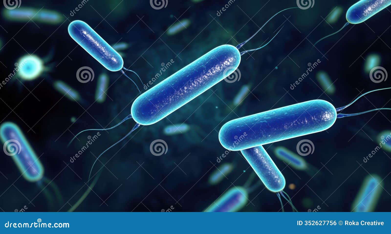 "Microscopic Glow: Illuminating Bacterial Life" Stock Illustration ...
