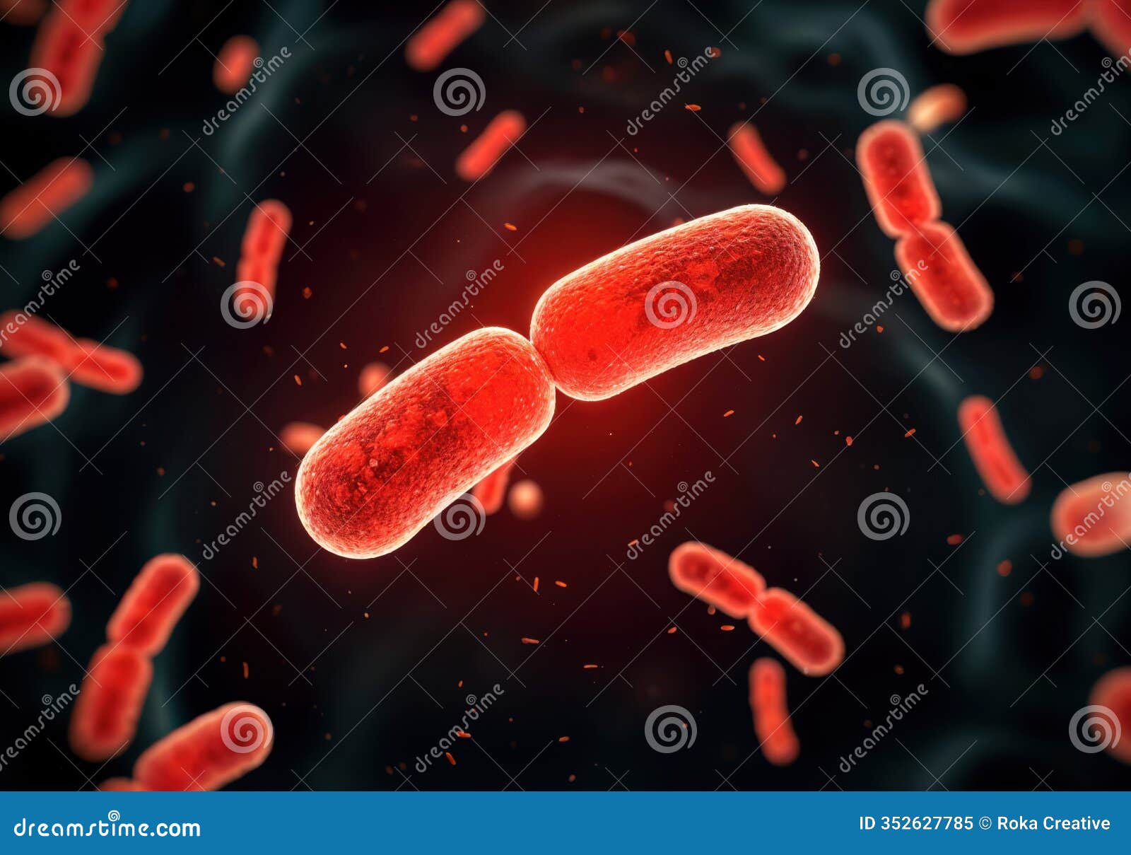 "Microscopic Glow: Illuminating Bacterial Life" Stock Illustration ...