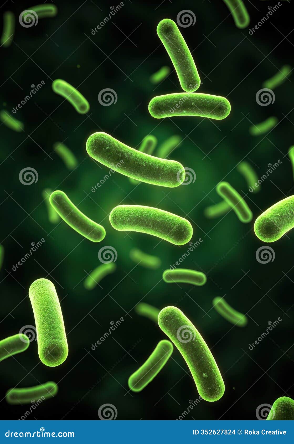 "Microscopic Glow: Illuminating Bacterial Life" Stock Illustration ...