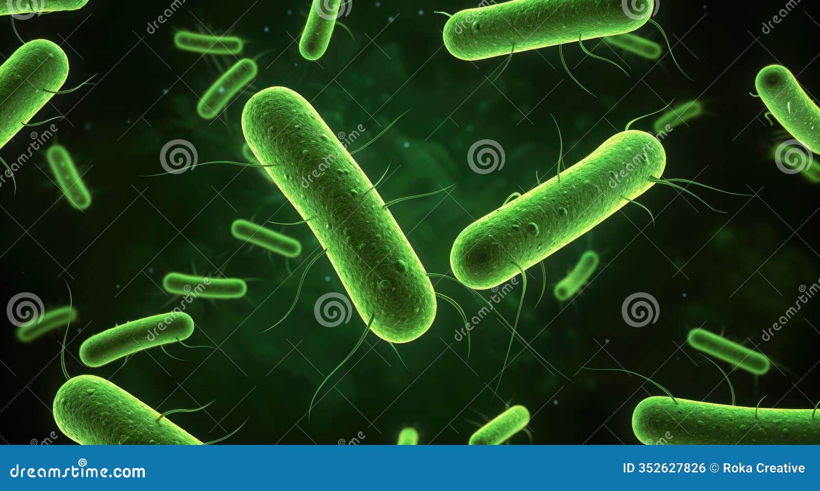 "Microscopic Glow: Illuminating Bacterial Life" Stock Illustration ...