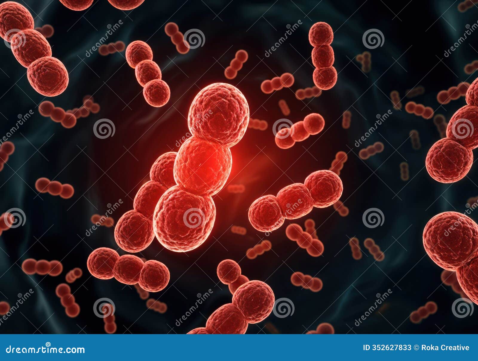 "Microscopic Glow: Illuminating Bacterial Life" Stock Illustration ...