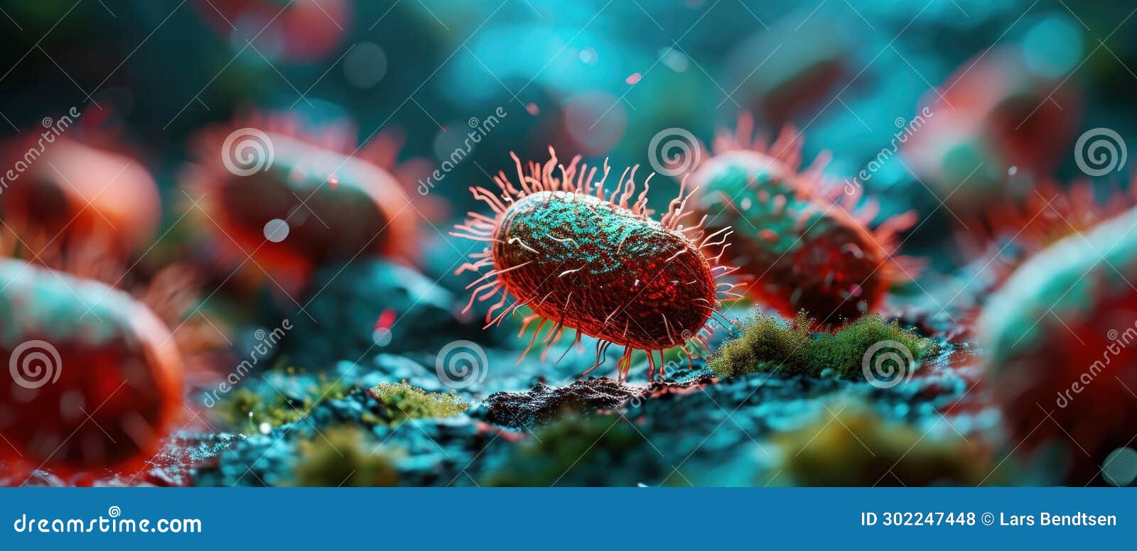 Microscopic Bacteria Group in Medical Research Concept - AI Generated ...