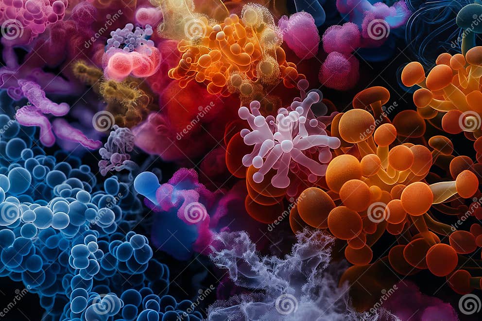 Microscopic Molecular Image, a Vivid Display of Abstract, Colorful ...