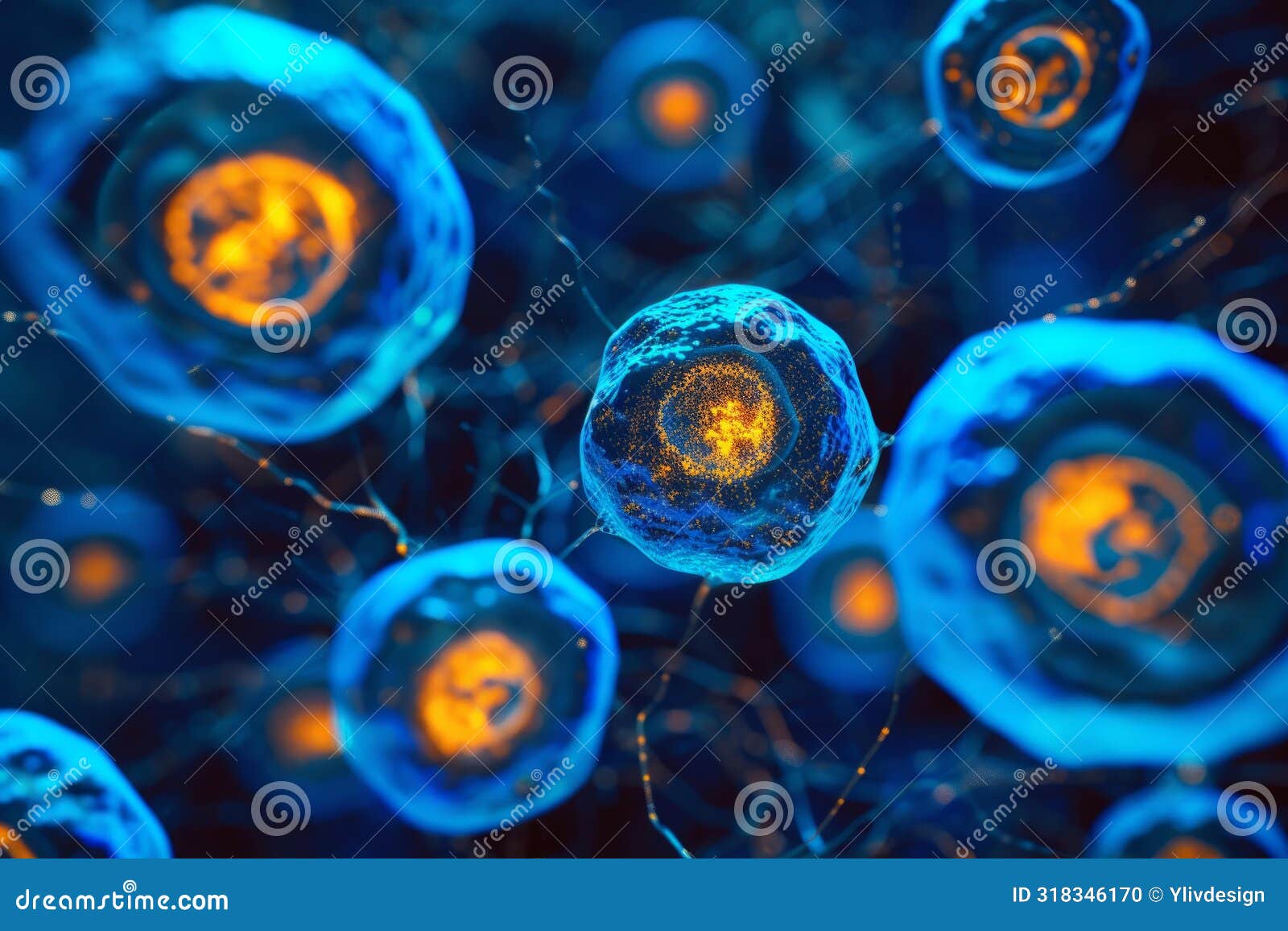 Microscopic Biologist Watch Cells. Generate Ai Stock Photo - Image of ...