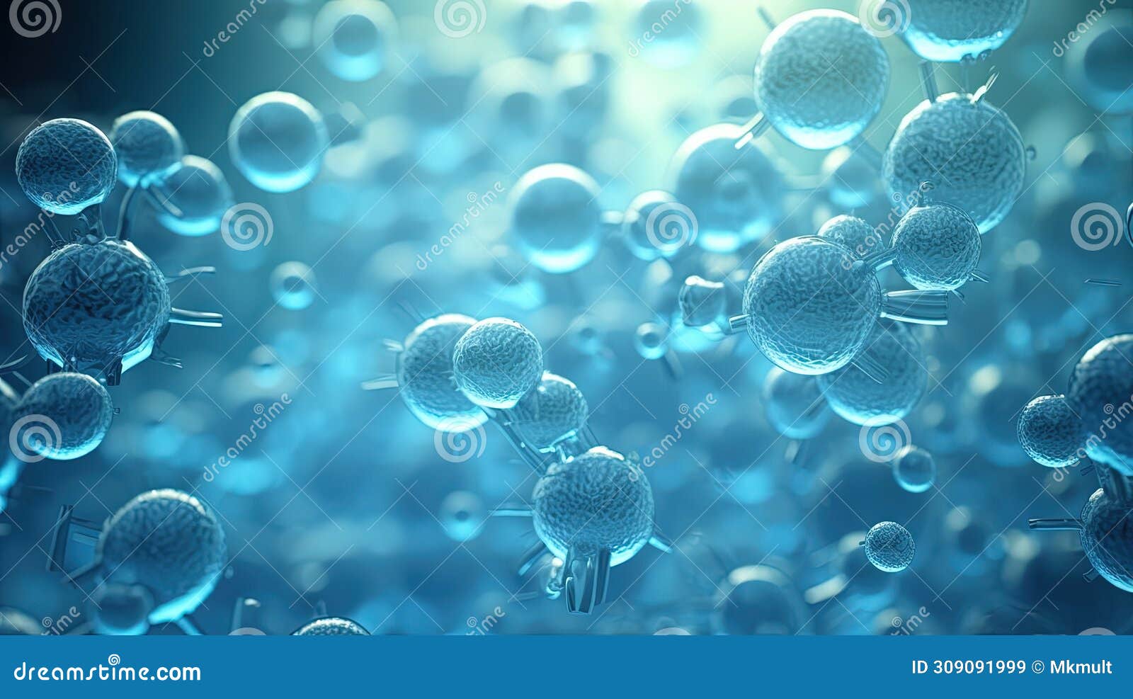 Microscopic Blue Bacteria Background Stock Illustration - Illustration ...