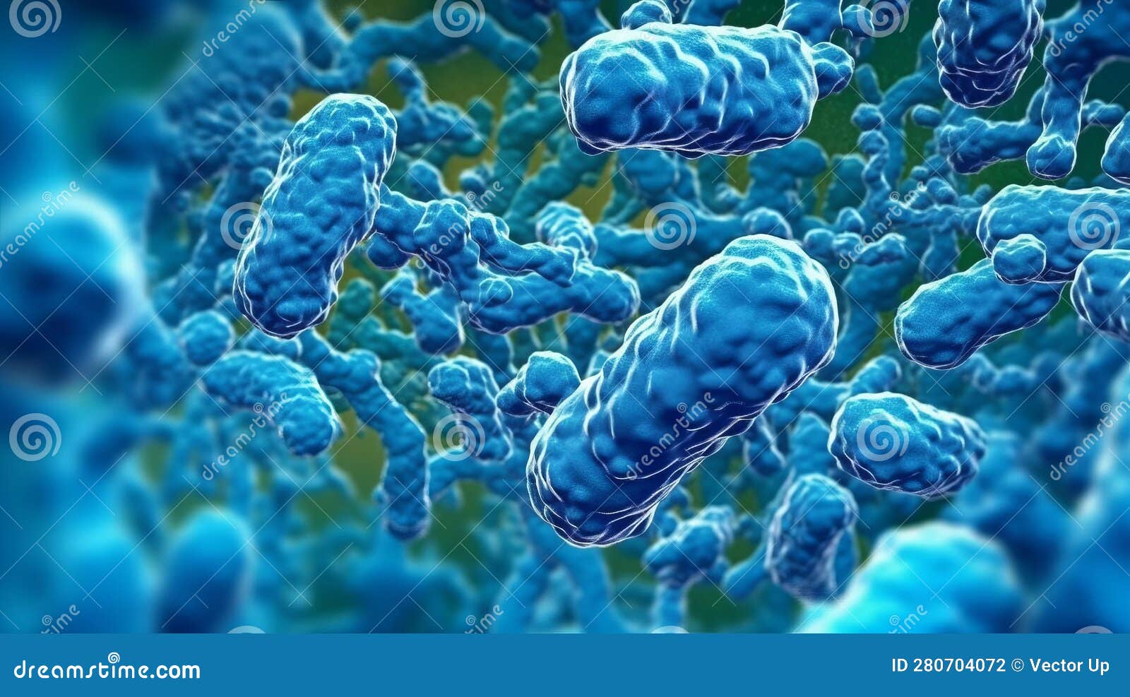 Microscopic Blue Bacteria. Legionella Pneumophila Stock Illustration ...