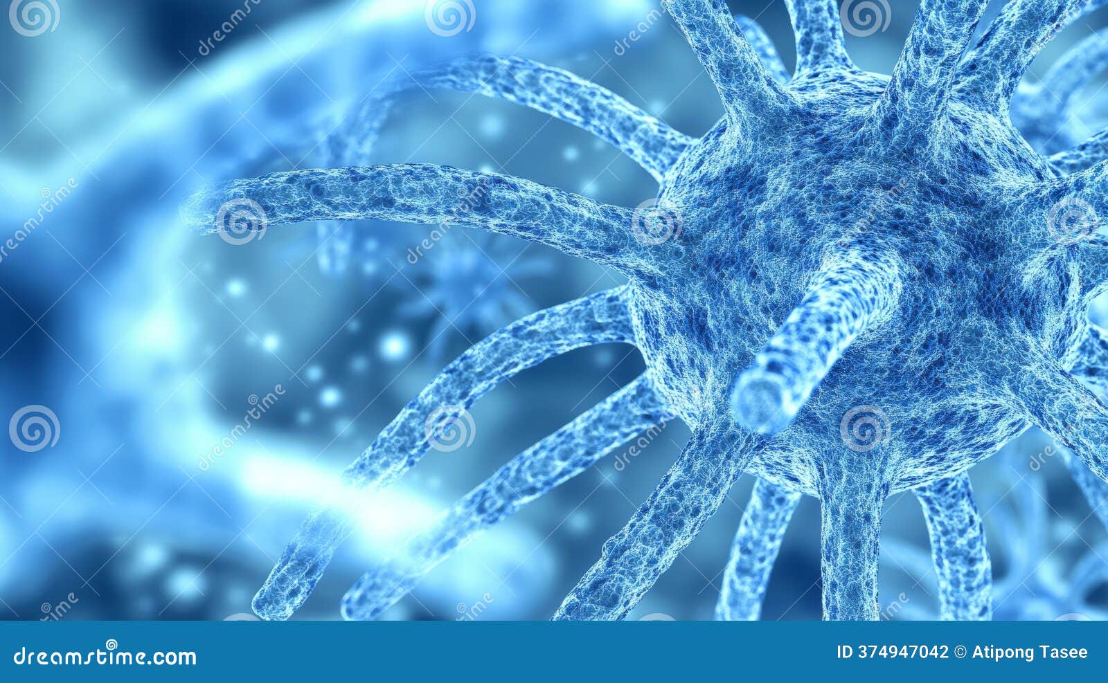 Microscopic Blue Virus Cell Render Intricate Details Of Viral ...