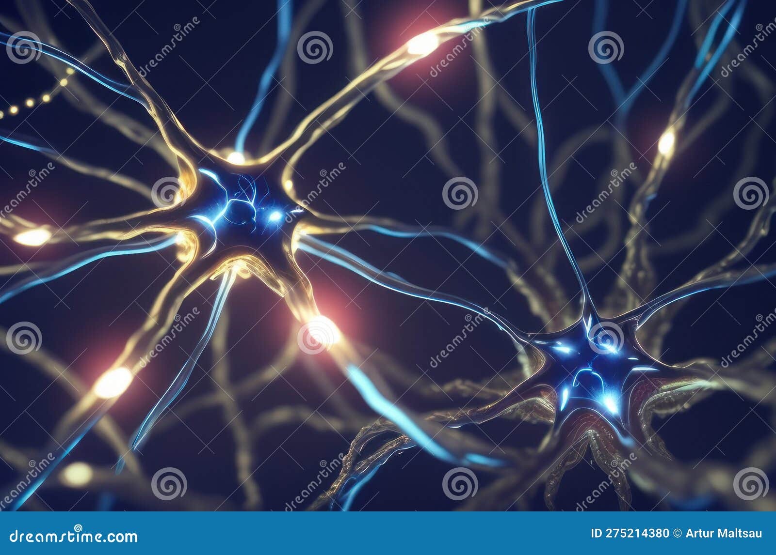Microscopic Brain Cells:Glowing Synapses and Dendrites Under Microscope ... Microscopic Brain Cells:Glowing Synapses and Dendrites Under Microscope ...