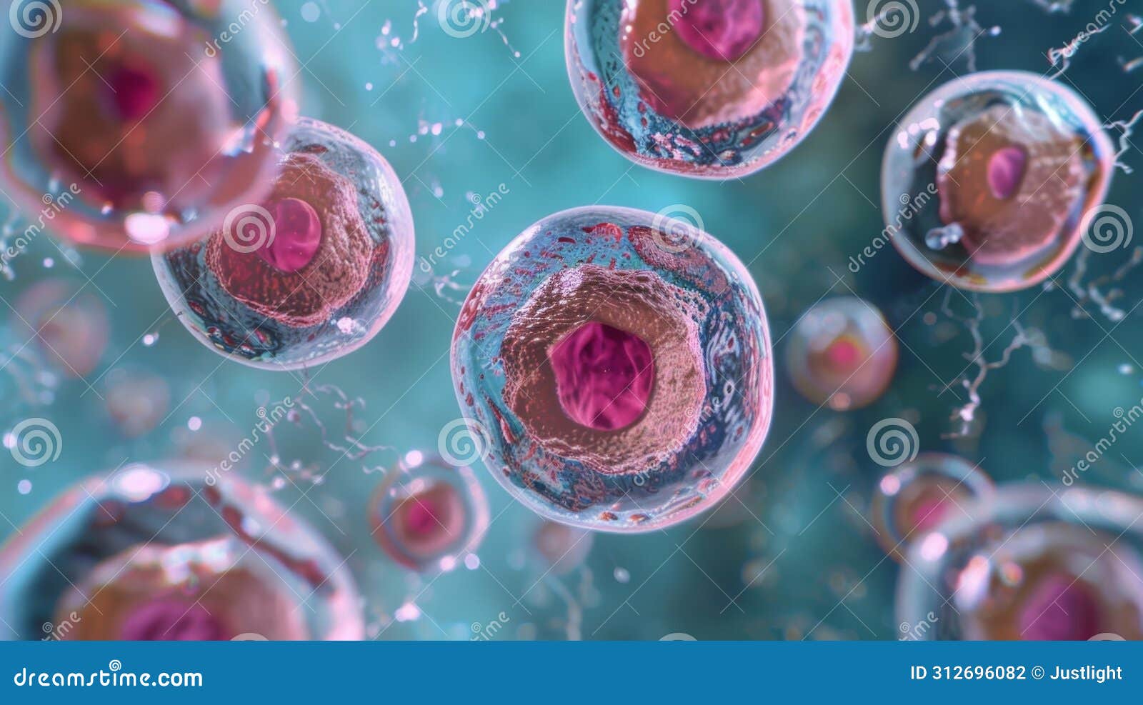 A Microscopic Capture of Multiple Cells Attempting To Trate and ...
