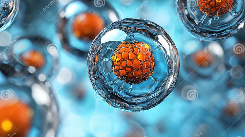 Microscopic Cell Structure, 3D Render Stock Illustration - Illustration ...