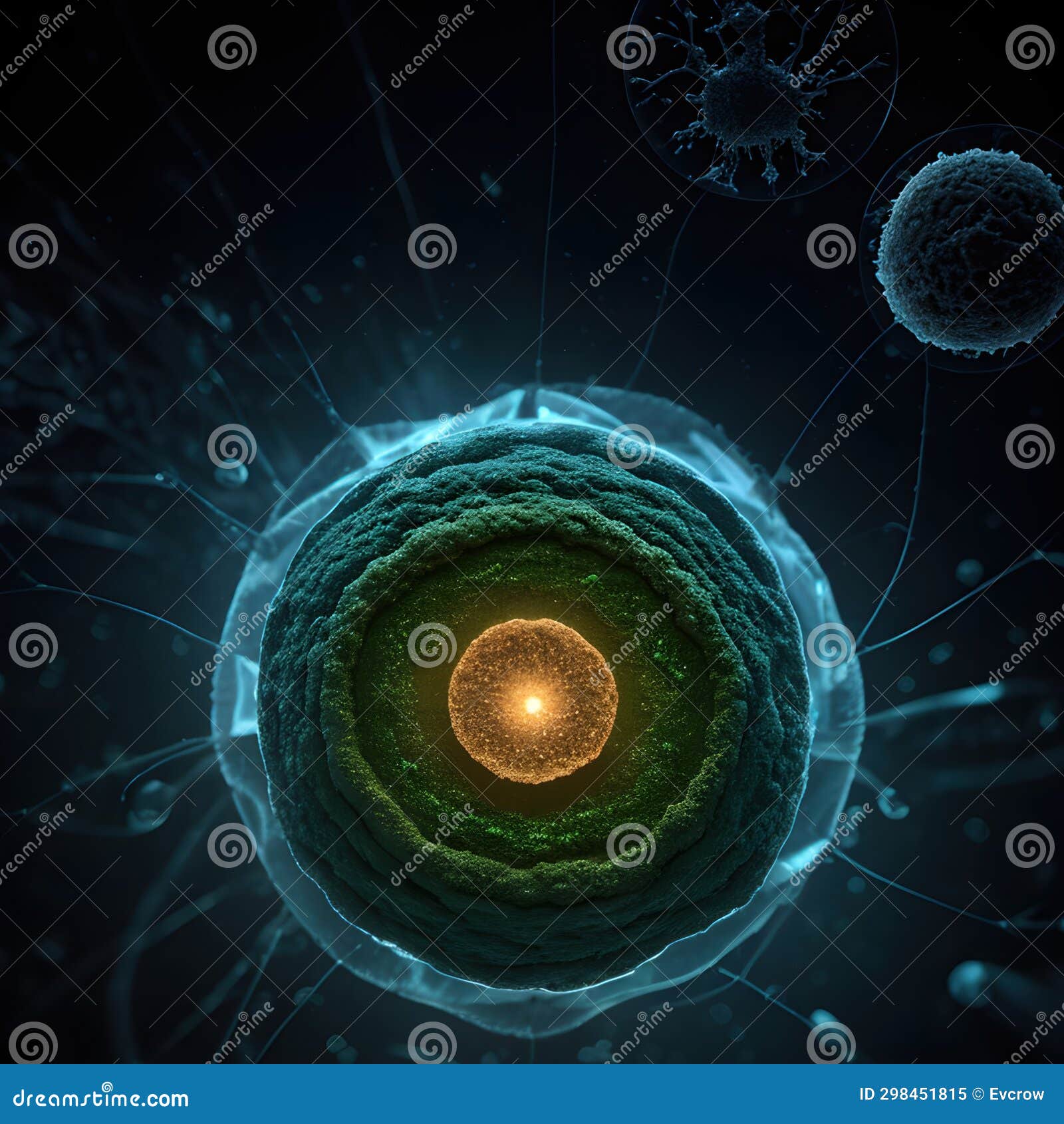 Microscopic Cells. Biology or Science Concept Stock Illustration ...