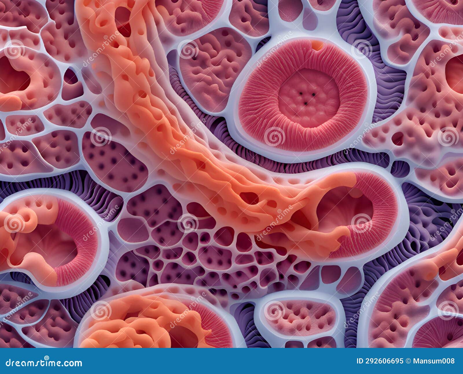 Microscopic Cells Texture , 3d Illustration Stock Illustration ...