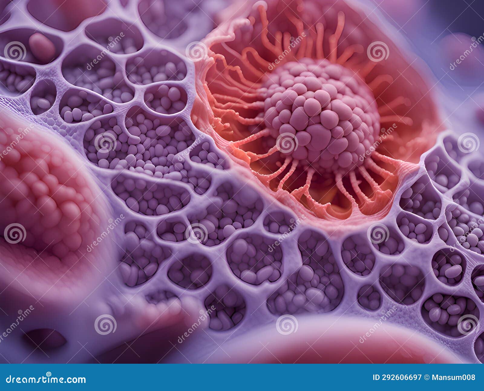 Microscopic Cells Texture , 3d Illustration Stock Illustration ...