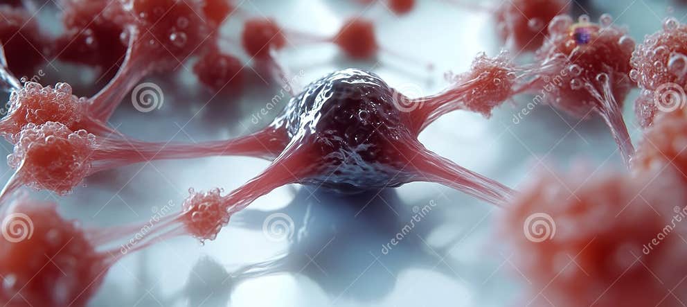 Microscopic Close-up of a Cell Nucleus, Connecting Structures ...