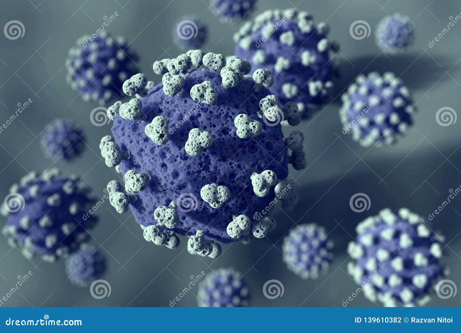 Virus Cells Invading Host Organism Causing Disease, Under Microscope ...