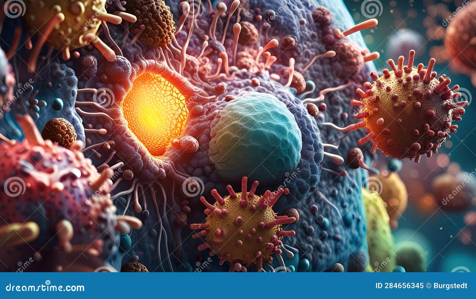 Microscopic Close-up of Various Pathogens, Viruses and Bacteria in the ...