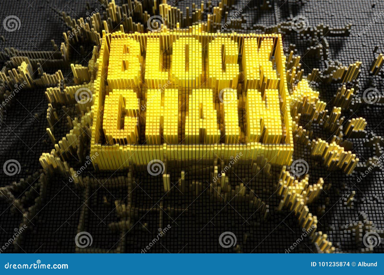 Pixel Block Chain stock illustration. Illustration of information ...