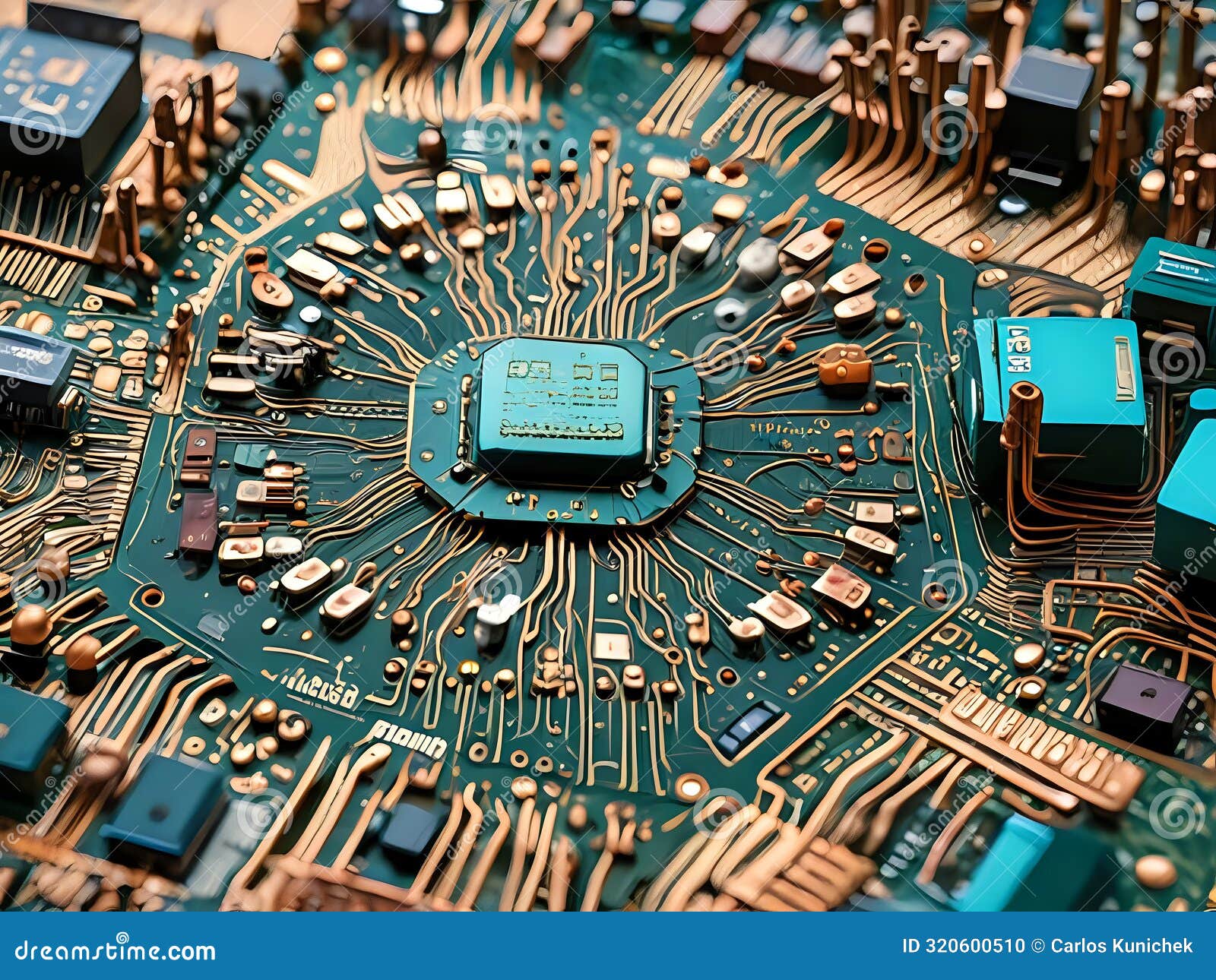 Microscopic Community Living on a Circuitboard Hyperrealisitc ...
