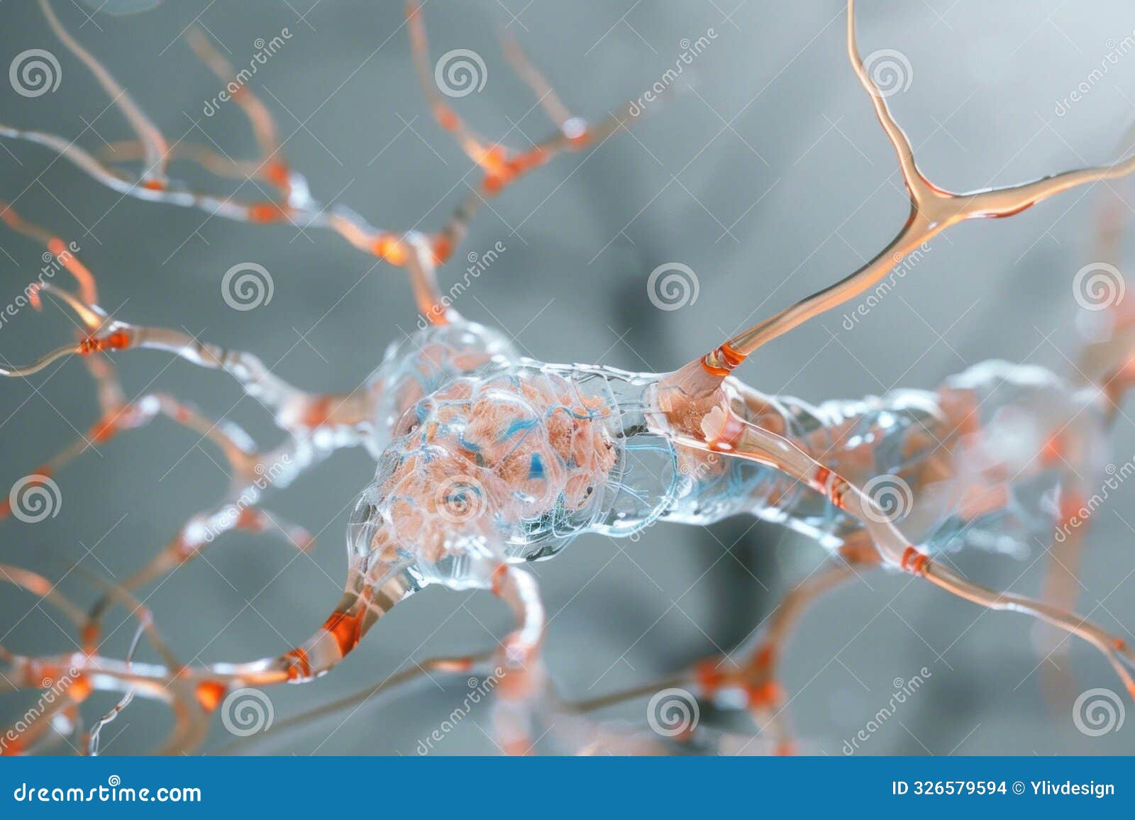 Neuron Transmitting Nerve Impulse Showing Axon and Dendrites Stock ...