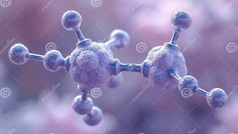 Microscopic 3D Render of Ethane Molecule, Abstract Good Resolution ...
