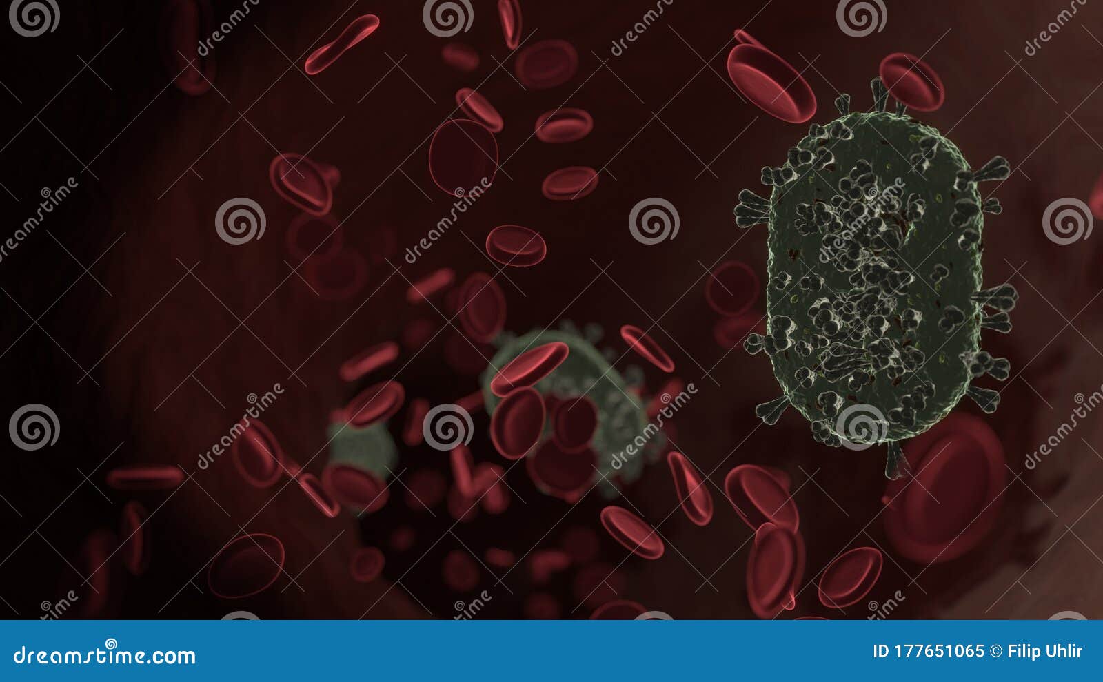 Microscopic 3D Rendering View of Virus Shaped As Symbol of Bluetooth ...