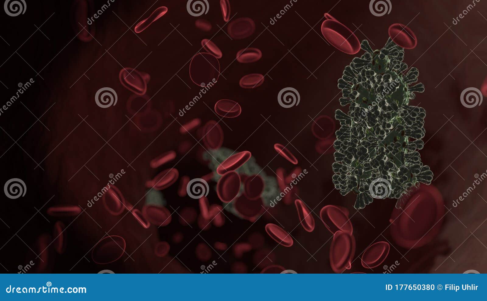 Microscopic 3D Rendering View of Virus Shaped As Symbol of Compass ...